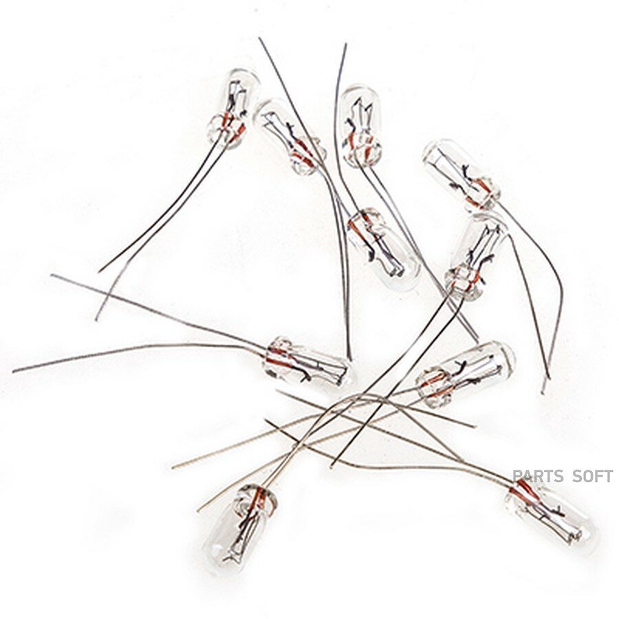 Лампа 12 В 1,2 ВТ 60 МА без цоколя 1000К С длинными контактами 10 ШТ. Спутник SKYWAY S09101074 | цена за 1 шт