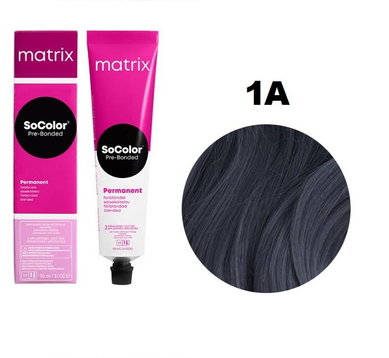 Matrix краска Socolor Pre-Bonded 1А иссиня-черный пепельный 90 мл Матрикс