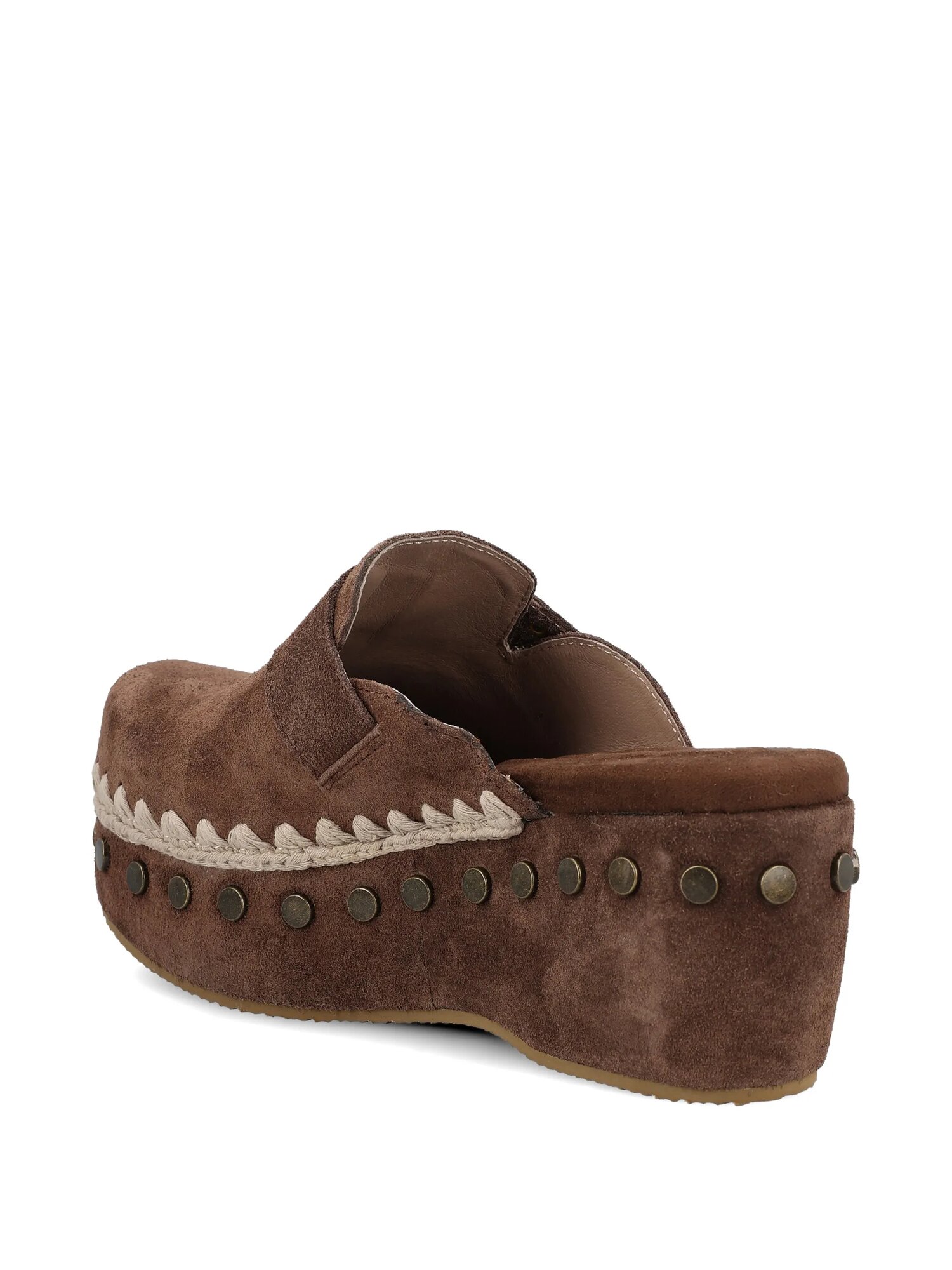 Мюли Mou Logo-detail studded clogs, размер 37, brown — фото 1
