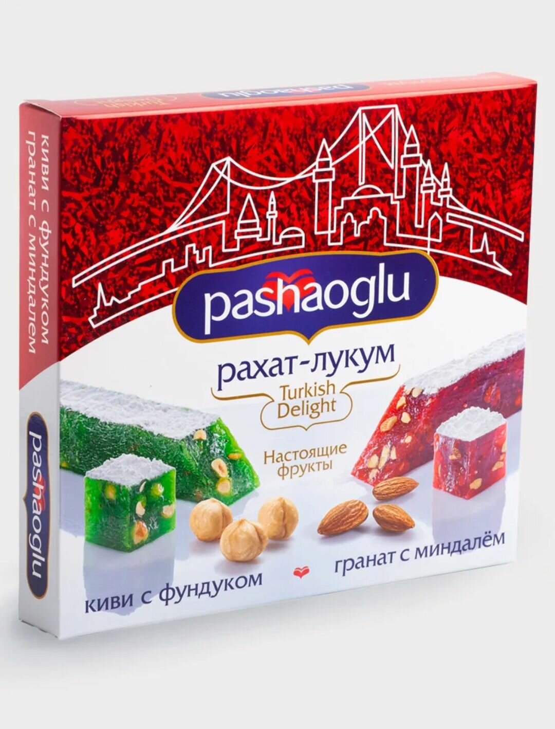 Рахат-Лукум гранат с миндалем и киви с фундуком240г