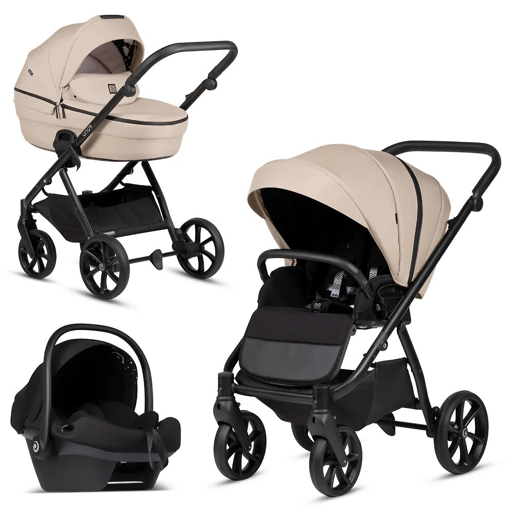 Детская коляска 3в1 Tutis Uno 6+, Elo Lux Edu Sky, цвет Beige (Бежевый)