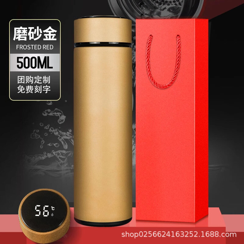 Термокружка из нержавеющей стали 304 с интеллектуальным дисплеем температуры, мужская деловая промо-кружка, подарочная кружка с нанесением логотипа.