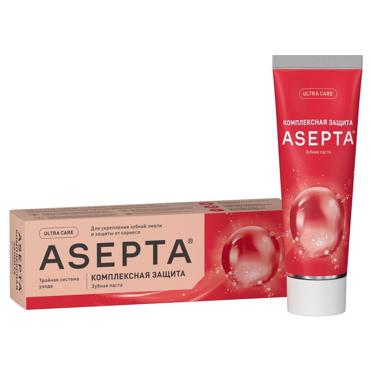 Зубная паста "Комплексная защита", 75 мл, асепта