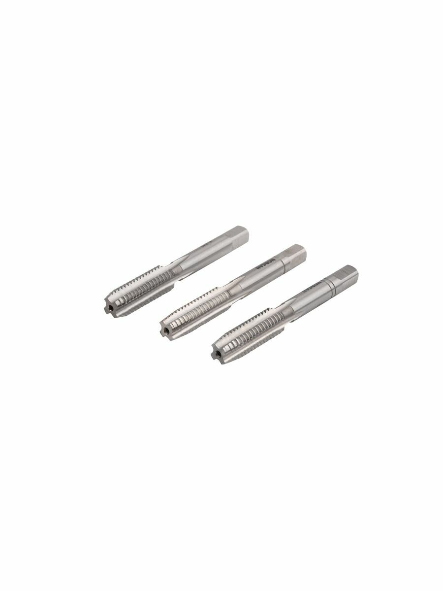 Набор метчиков NORGAU Industrial M 8 из HSS-E (Co 5%), по стали, чугуну и цветным металлам, 3 предмета.