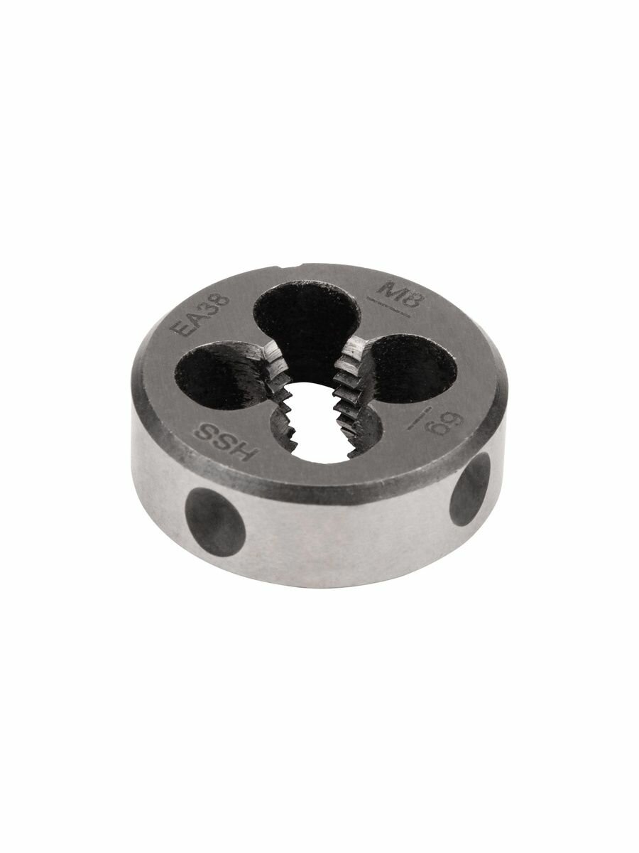 Плашка М8х1.25 мм с поднутрением NORGAU Industrial метрическая, для нарезания резьбы с крупным углом профиля 60, по DIN223, HSS, 6G, диаметр 25 мм