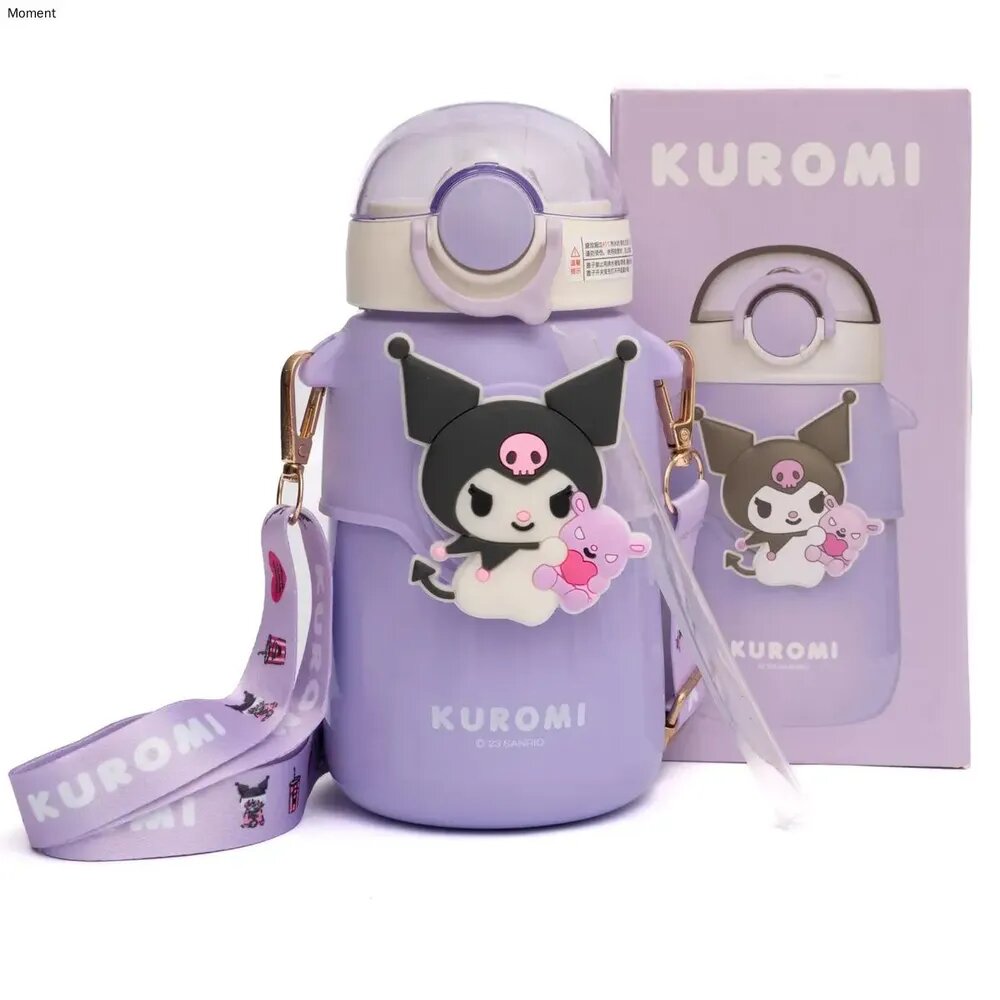 Бутылка для воды Kuromi Hello Kitty Куроми сиреневого цвета, 0.57 л, 1 шт. для детей