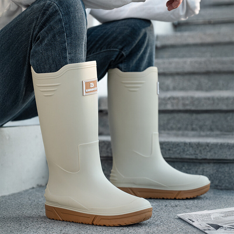 Мужские резиновые сапоги, нескользящие резиновые сапоги, высокие водонепроницаемые сапоги, нескользящая обувь для рыбалки на стройплощадке, износостойкая обувь для кухни, мужские резиновые туфлиРазмер обуви. EU:40