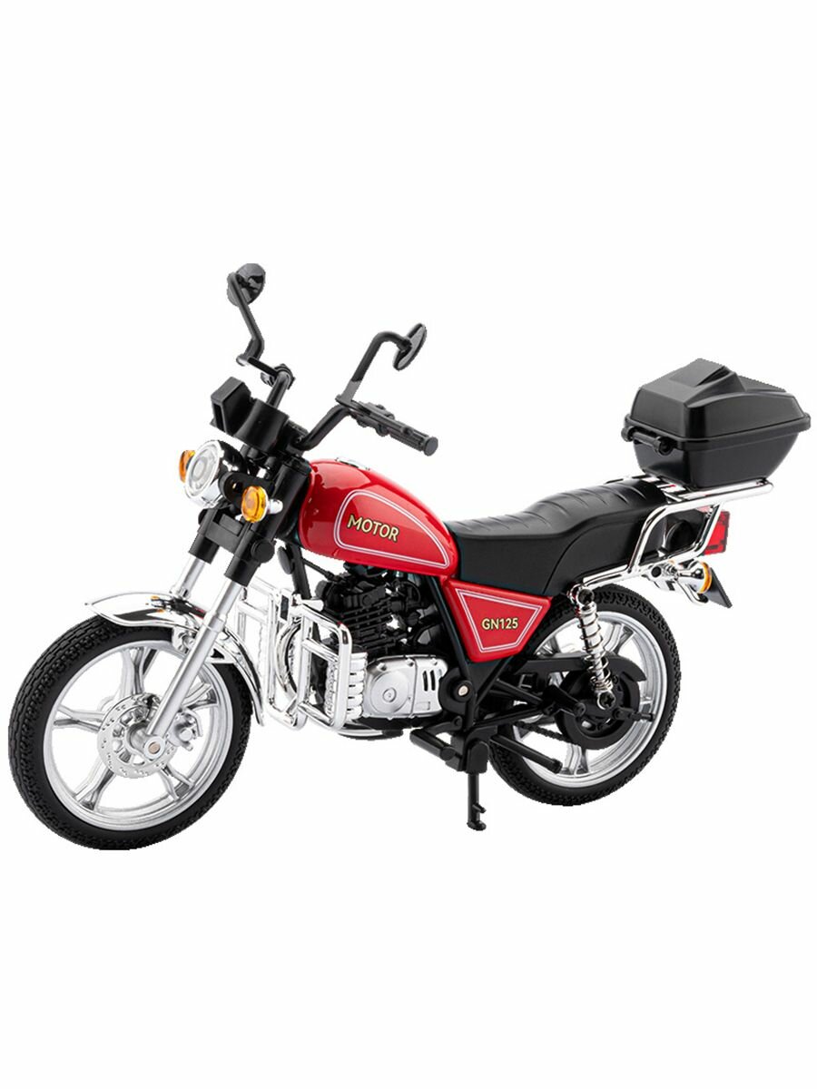 Игрушечная модель мотоцикла Suzuki GN125 в масштабе 1:12 с рулевым колесом