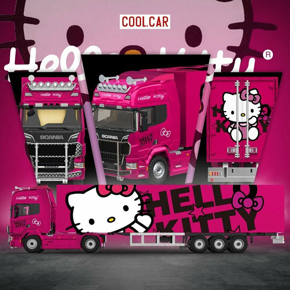 Cool Car Коллекционная модель Scania S730 Hello Kitty 1:64 эксклюзивный грузовик в розовом дизайне