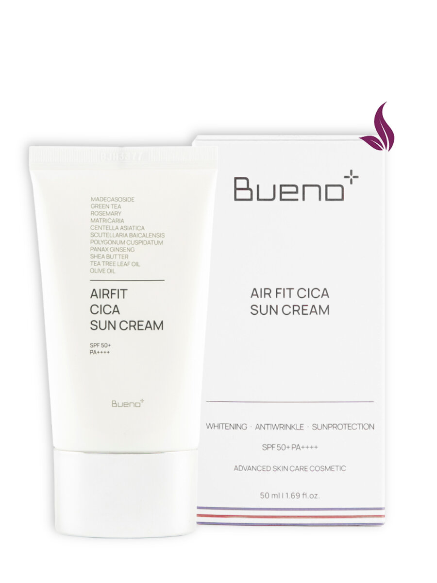 Осветляющий успокаивающий солнцезащитный крем с центеллой BUENO AirFit Cica Sun Cream, 50 мл