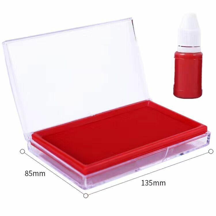 Быстросохнущая красная прямоугольная штемпельная подушка, коробка для отпечатков пальцев, коробка для штампов для финансовых офисов, коробка для штемпелей сине-черного цвета для банков.