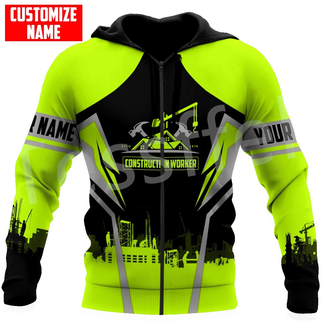 Пуловер мужской, Zip Hoodies, XXL, для строителей