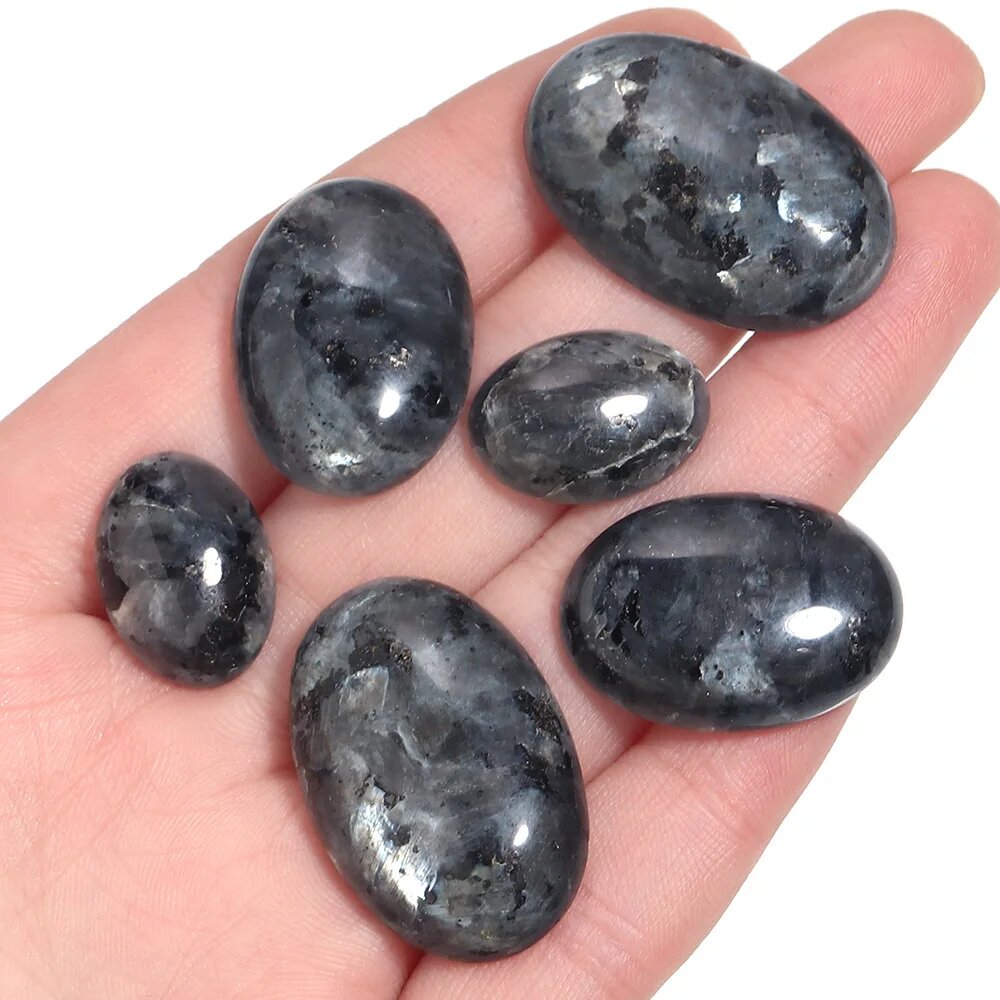 Оптовая продажа: 1 шт. натуральный черный лабрадорит, кабошон, овальная бусина 13x18-30x40 мм, овальный камень для ювелирных изделий, основа для кольца