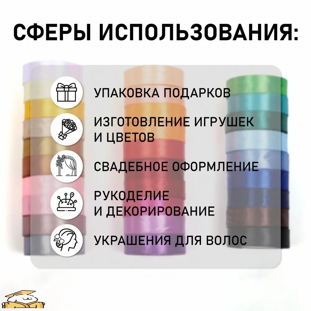Атласная лента белого цвета, ширина 50 мм, длина 22.5 м для рукоделия и декора Magic4Hobby — фото 1