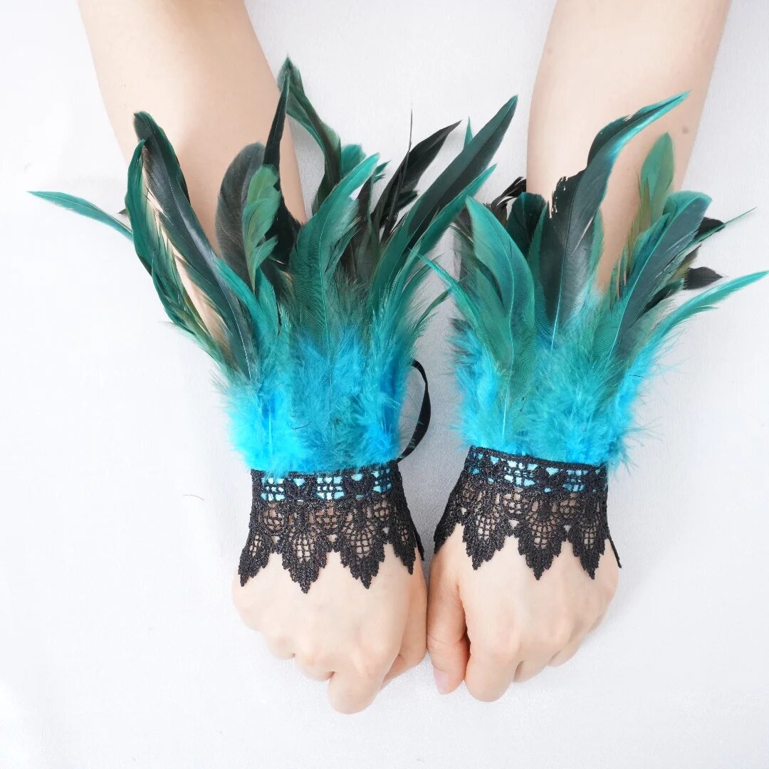 Костюмы для танцевальных вечеринок, вечерние платья, свадьбы, уличные танцы, карнавальные костюмы, танцевальные костюмы, танцы живота, перья на запястье, красный