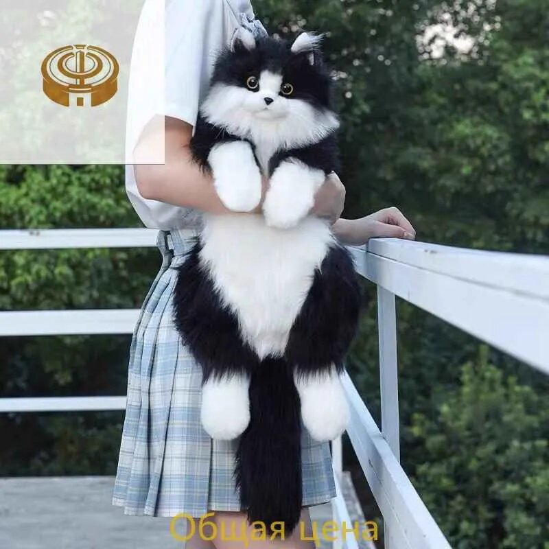 Рюкзак в виде кота Sanhua - реалистичная плюшевая сумка для переноски кошек