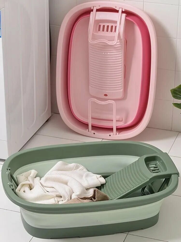 GDXM таз с доской для стирки на ванну, Стиральная доска и умывальник "два в одном" Тазик для стирки белья хозяйственные товары.