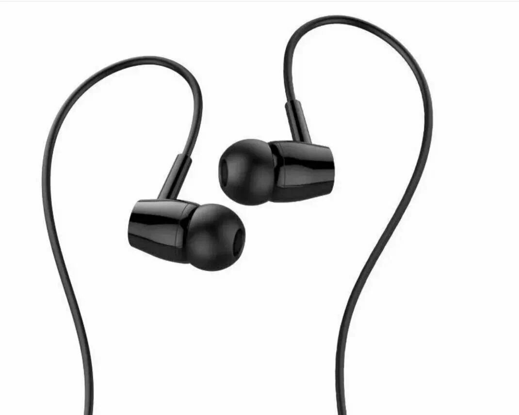 Наушники Stereo Earphone, внутриканальные, шумоподавление, черные