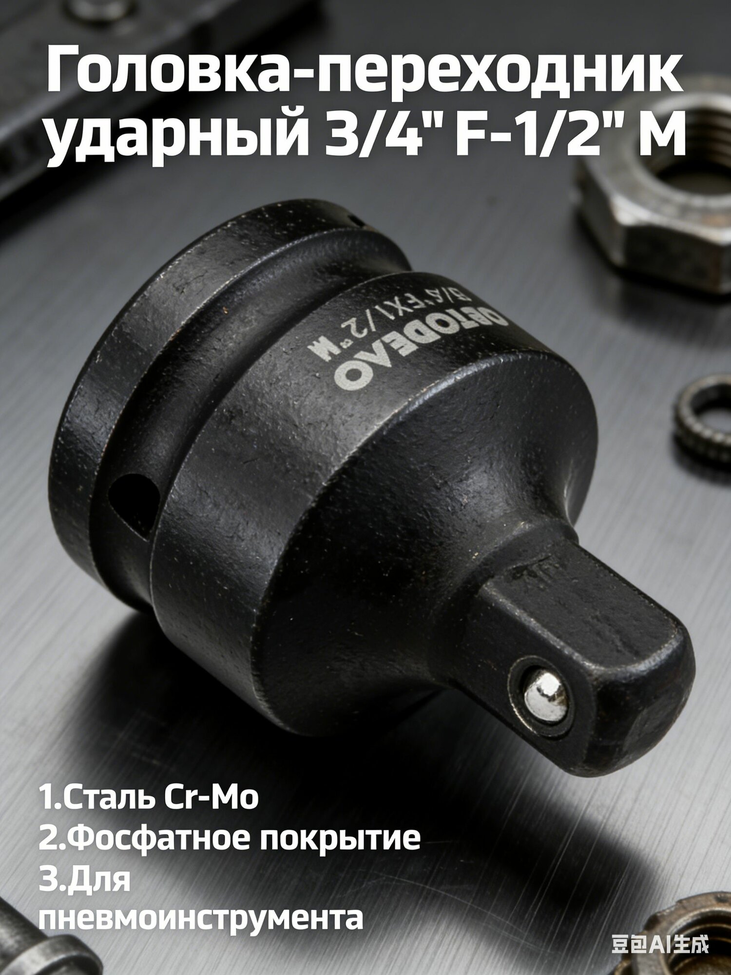 Переходник ударный для ударных торцевых головок адаптер для гайковерта, шуруповерта