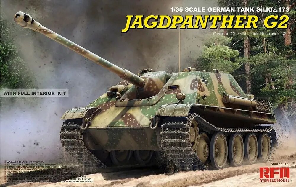 Сборная модель танка JAGDPANTHER G2 1/35 German Cheetah Tank Destroyer G2