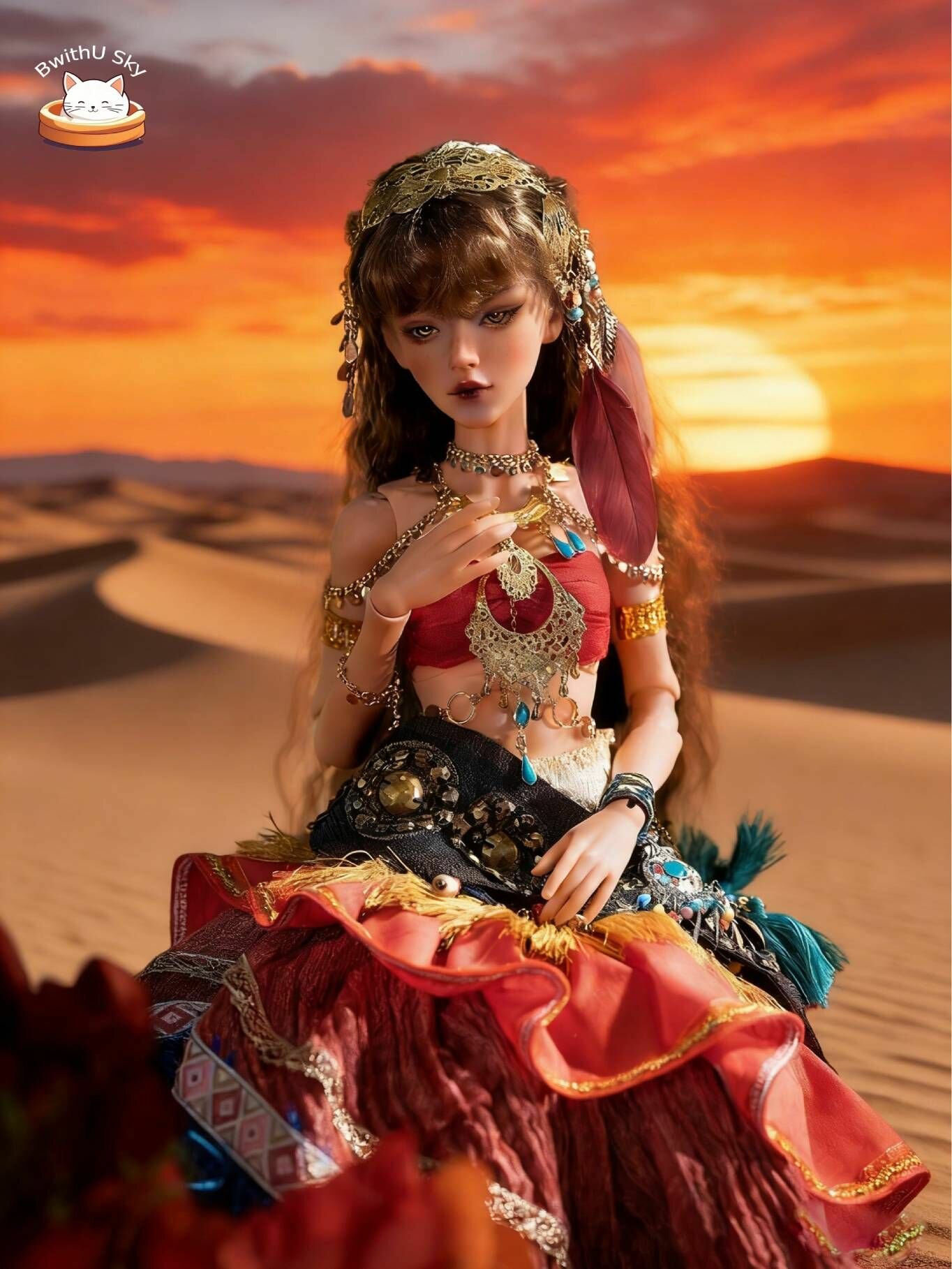 BwithUSky Anubis 1/4 BJD Кукла: Уникальный Этнический Дизайн с Богатыми Украшениями и Яркой Цветовой Гаммой