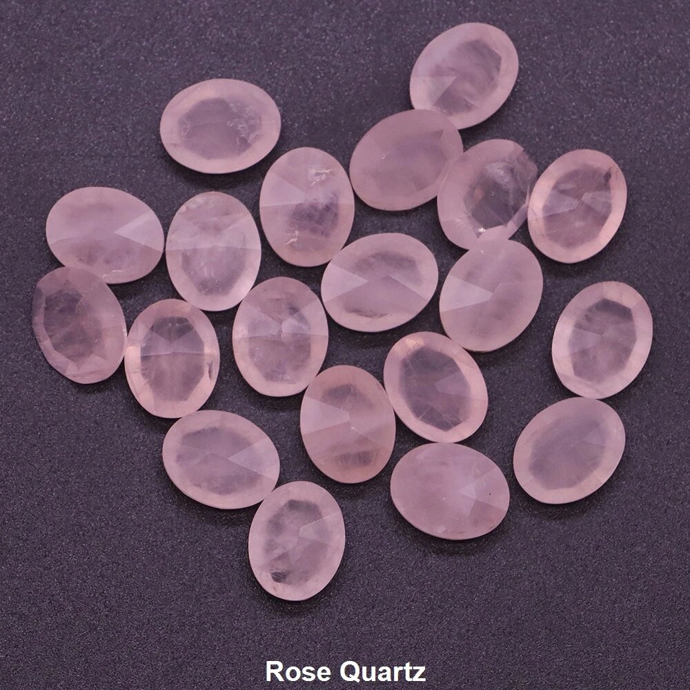 Хрустальные кабошоны 8x10 мм Фиолетовый, 5PCS, Rose Quartz