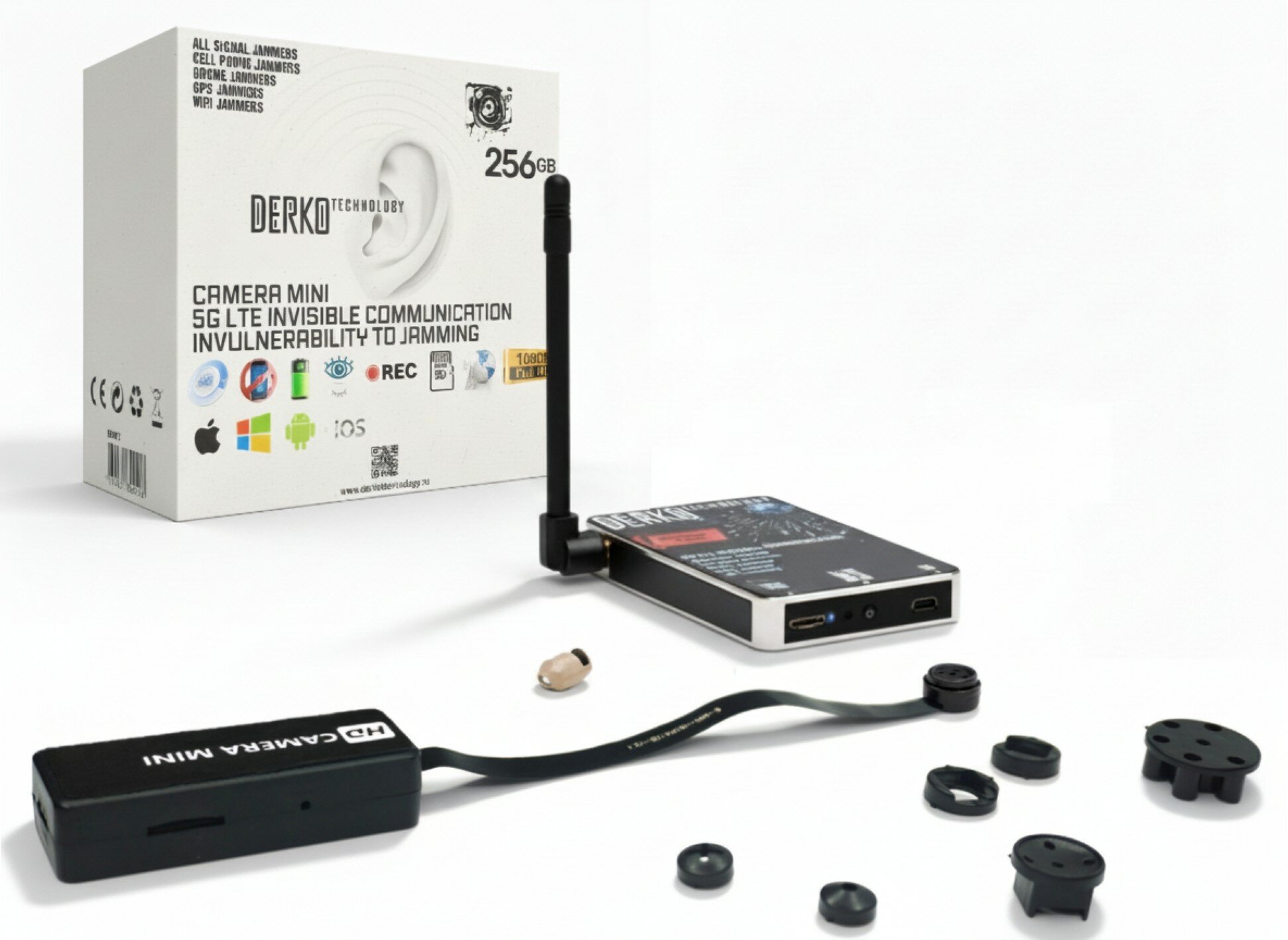 Система обхода глушилок 5G/LTE с микрокамерой 2MP Full HD и микронаушник Nano 6 мм