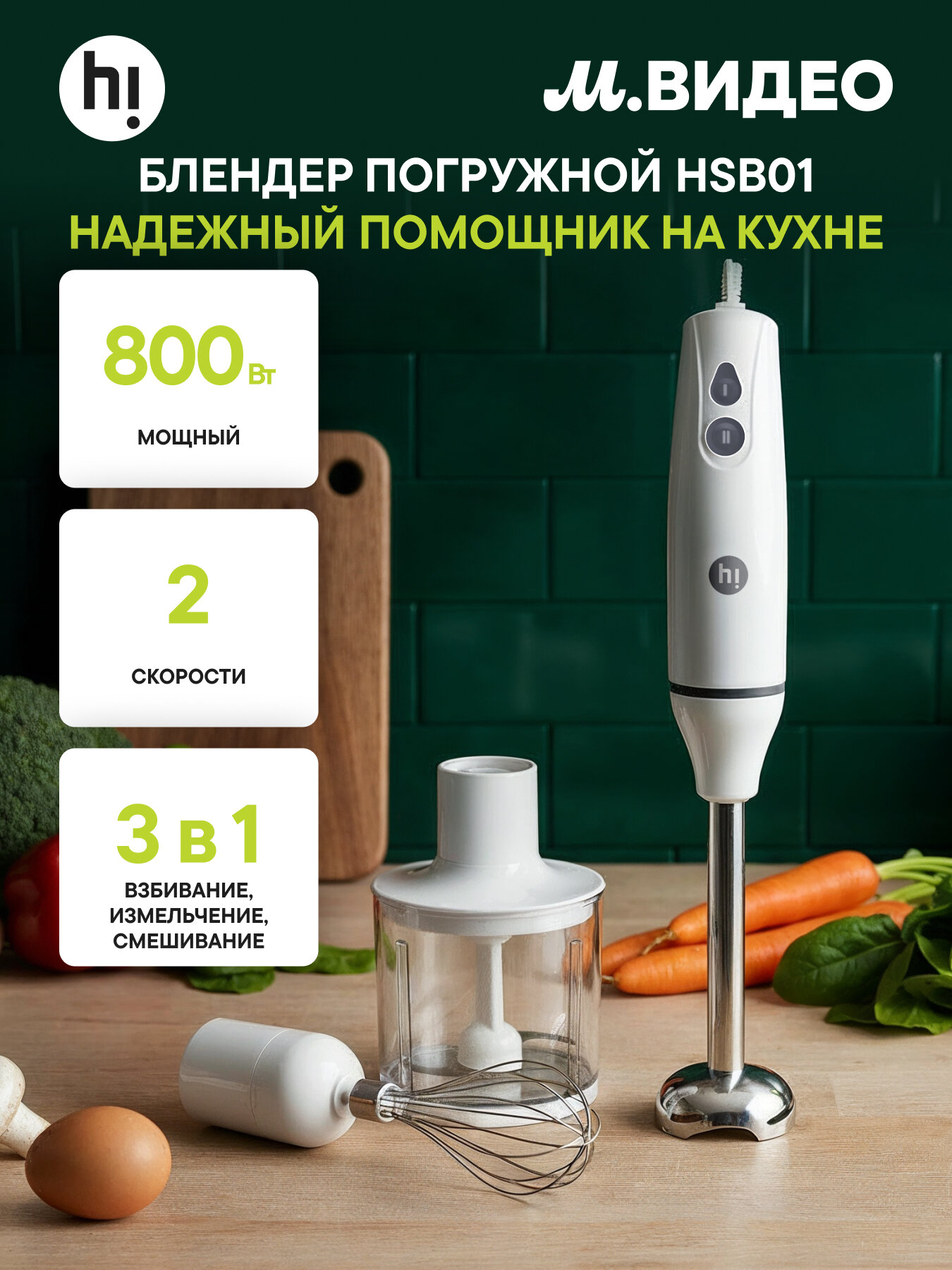 Погружной блендер Hi HSB01