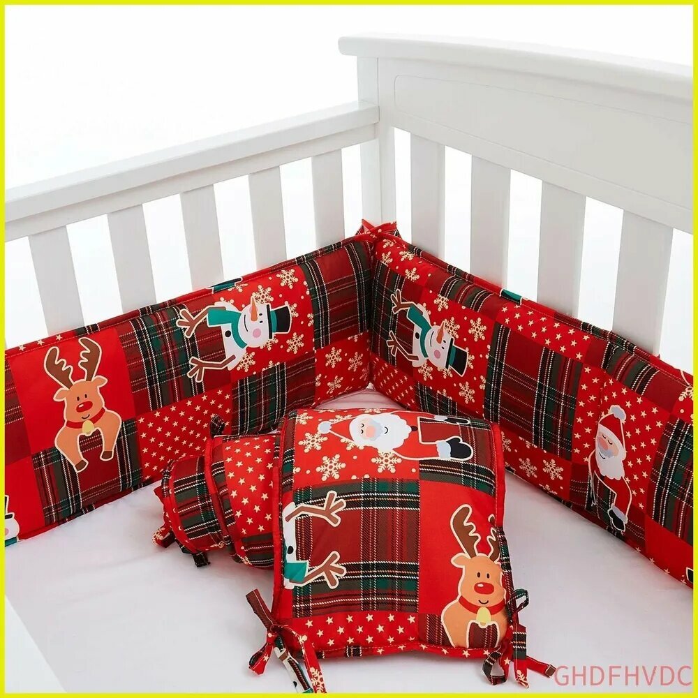 Мягкий бампер для детской кроватки, защитный барьер для новорожденных/7