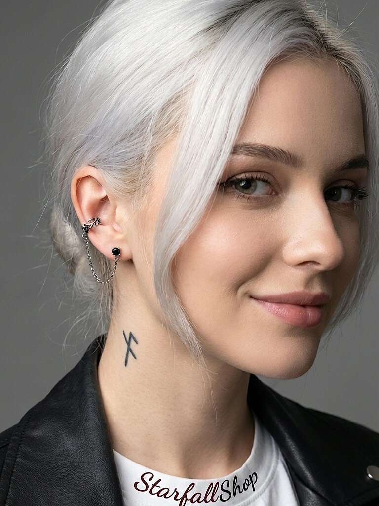 Моносерьга, славянский оберег, фианит