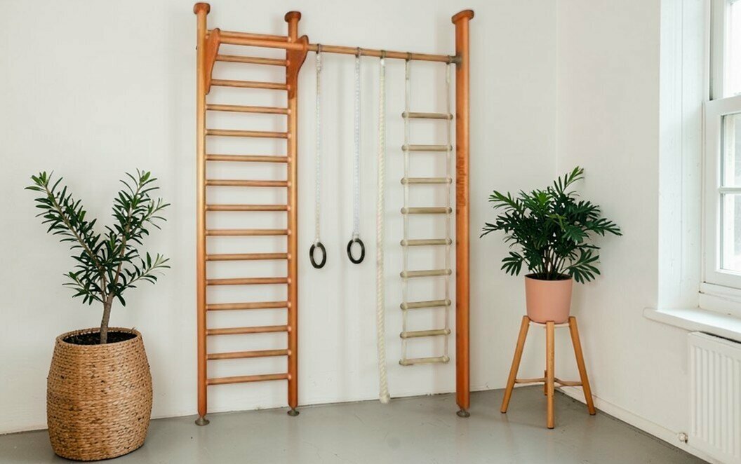 Шведская стенкатКемфер Лайн(№3 Классический Высота 3 м), деревянная нагрузка до 120 кг