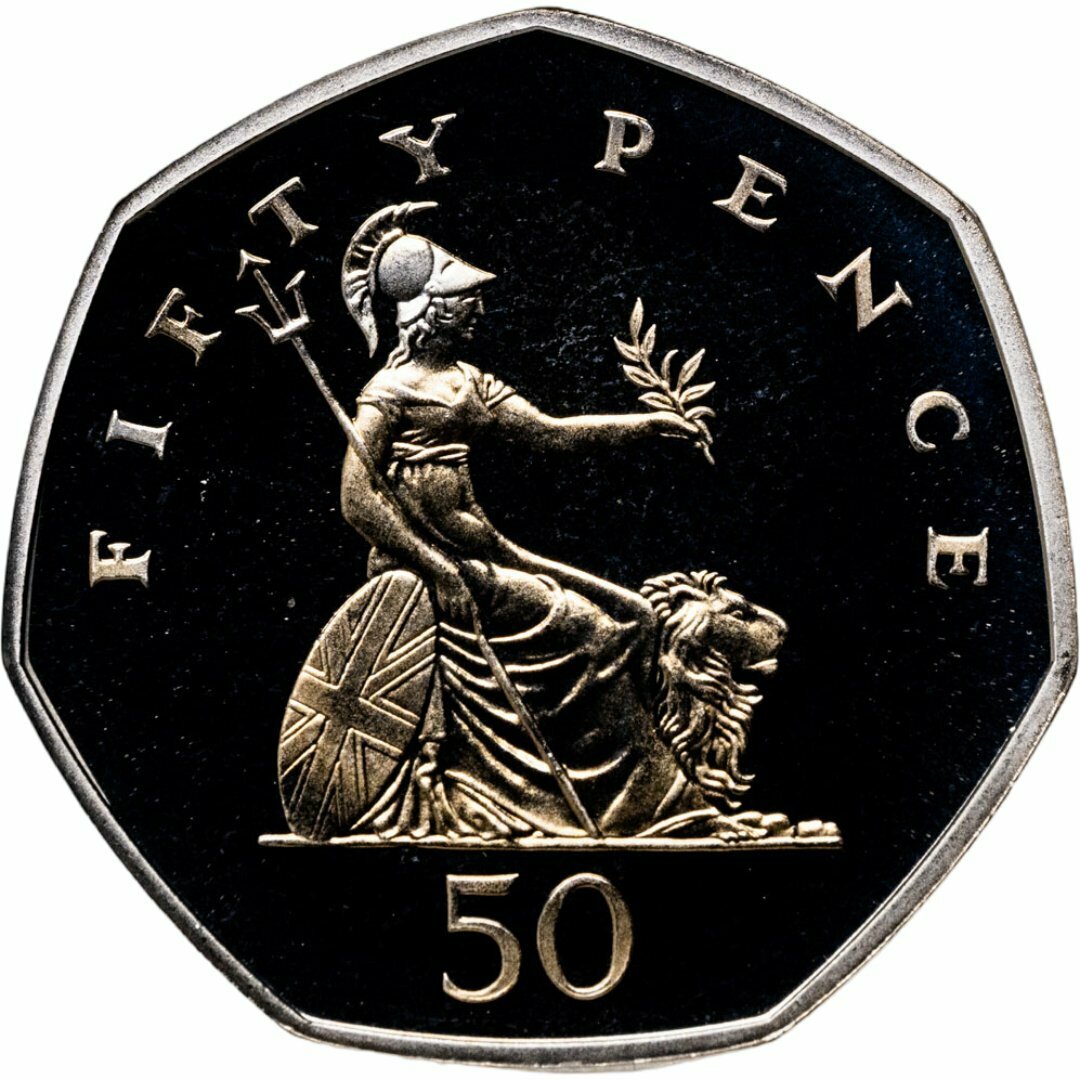 Великобритания 50 пенсов pence 1999, Мельхиор медь-никель, в сохранности Proof