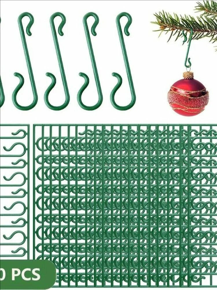 Крючок декоративный для украшений зеленый 100 шт.