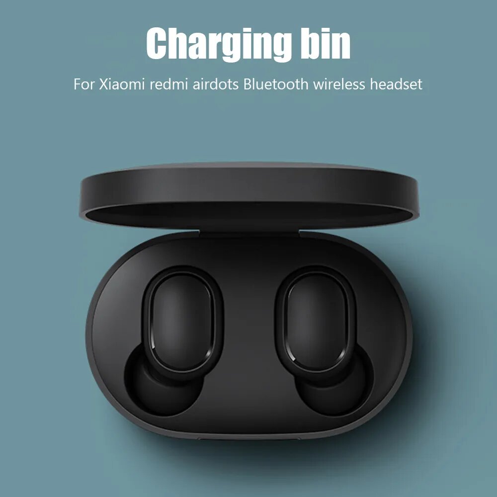 Чехол-зарядное устройство для беспроводных наушников Xiaomi Redmi AirDots, чёрный, с USB-кабелем длиной 1 м