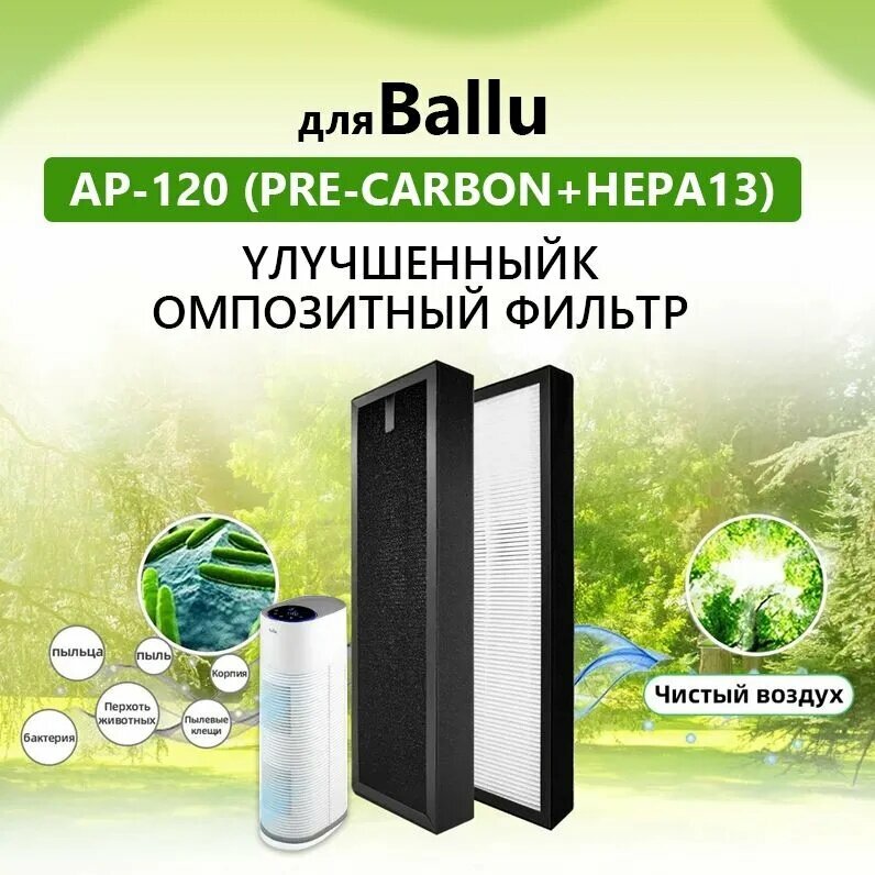 Комплект фильтров FPСH-120 Ballu AP-120 (Pre-carbon + HEPA13) для очистителя воздуха