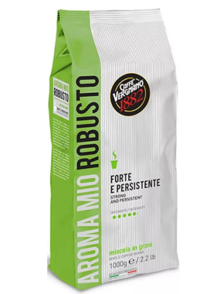 Vergnano Aroma Mio Robusto кофе в зернах 1кг пакет с клапаном
