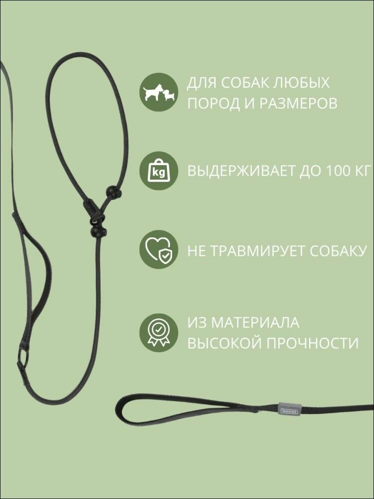 Поводок контроллер для собак с фиксатором, 1,7м чёрный, Paws&Tails