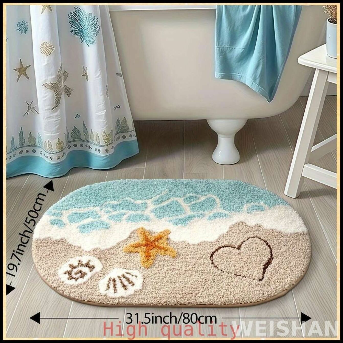 Самый популярный в 2025 годуЭксклюзивный коврик для ванной с летним принтом и антискользящим покрытием