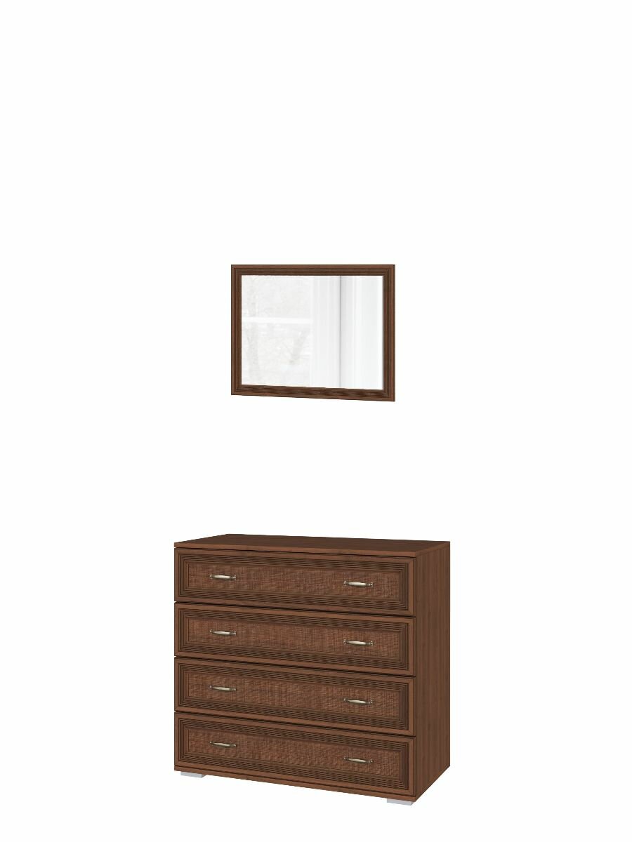Комплект мебели для спальни Ливорно, комод ЛК-20 и зеркало ЛЗ-20, Орех донской