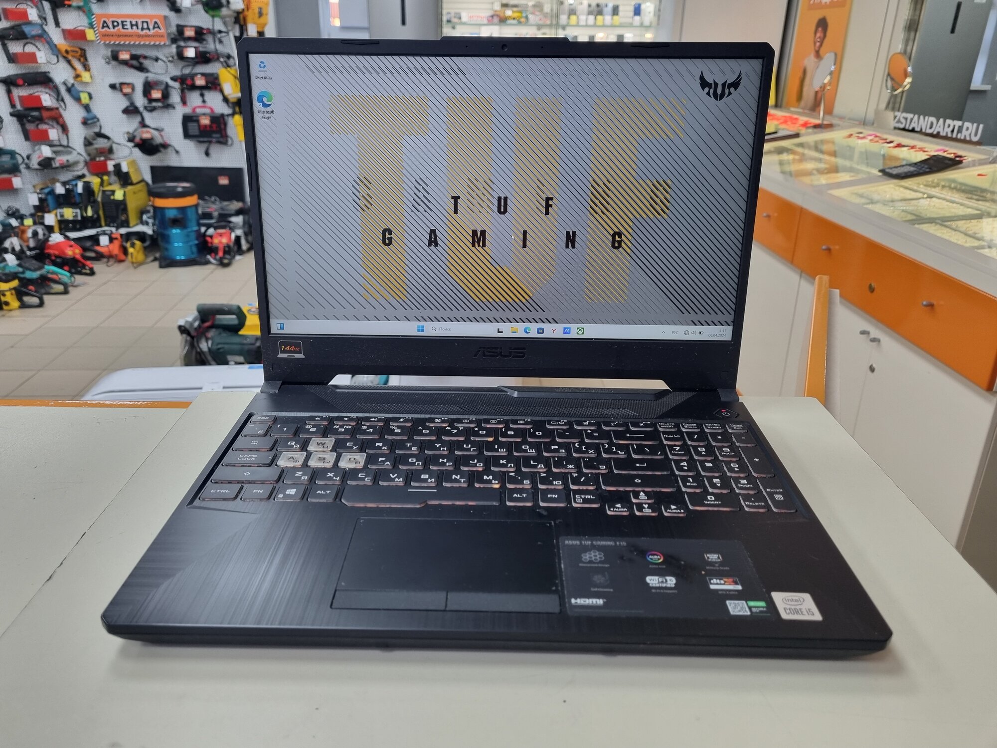 15.6" Ноутбук ASUS TUF FX506LH-HN197T, IPS 144 ГЦ, Core i5 10300H, 16 ГБ, SSD 480 ГБ, GeForce GTX , Черный Б/У уценка