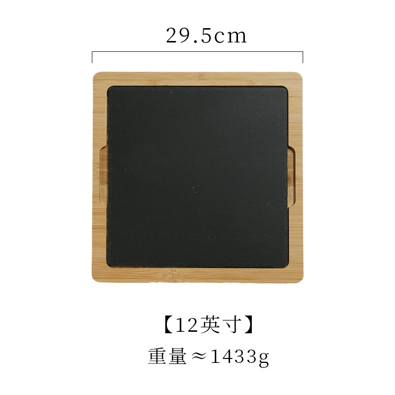 Изолированный поднос из камня и дерева для подачи суши, блюд западной кухни, стейков, японской кухни, каменная сервировочная тарелка, деревянная тарелка для домашнего использования.