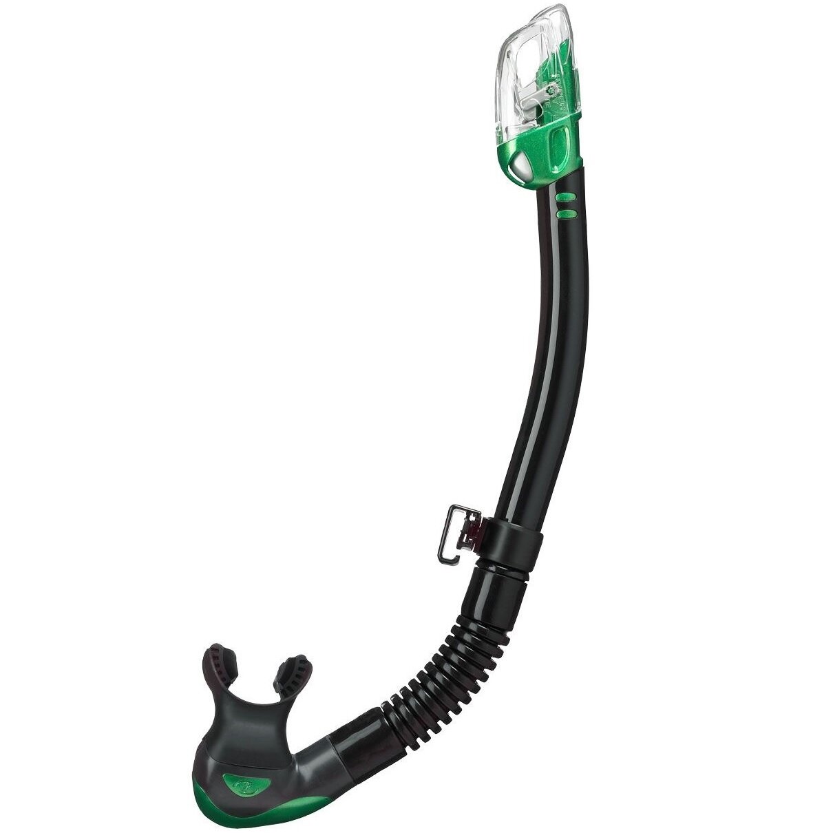 Трубка для плавания TUSA SP0101 Hyperdry Elite II черный силикон, зеленый
