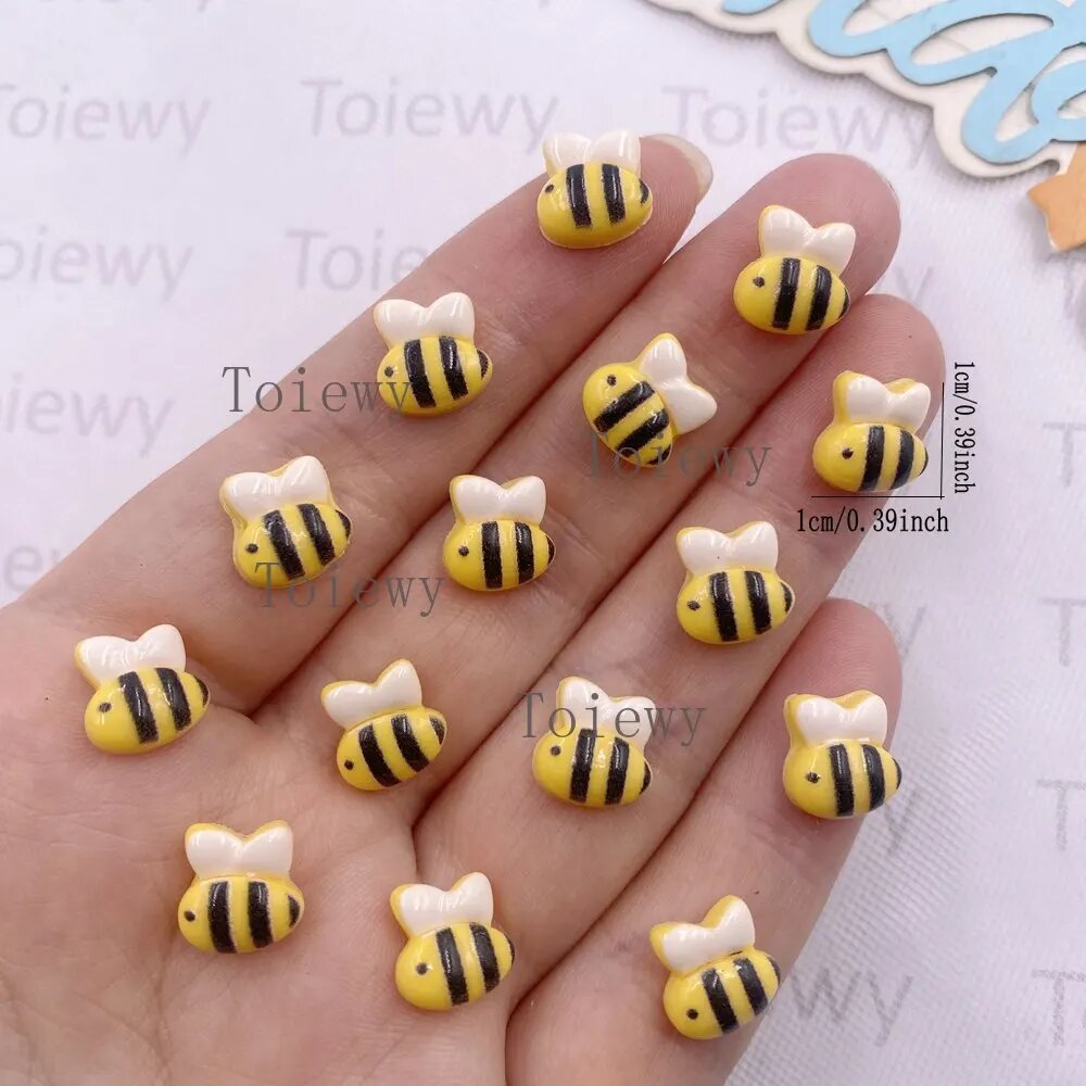 Мини пчелки из резины, 1 см, Цвет: 3, 50 шт