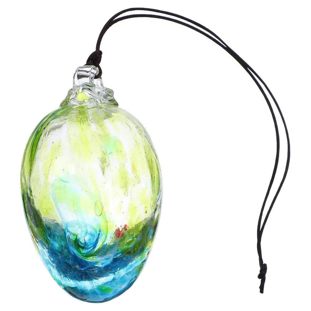 Зелёное хрустальное пасхальное яйцо с ручной росписью, подвесное украшение для весеннего праздника