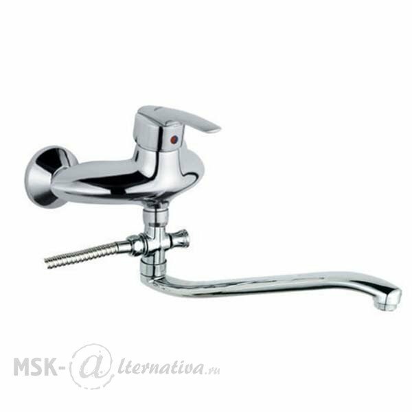 Смеситель для ванны Ledeme L2106, с кнопочным дивертором, латунь