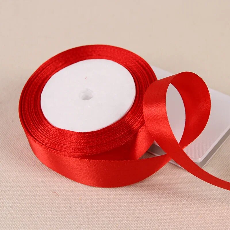 Мerylover атласные ленты полиэстер 22 метра Красный, 26 red, 6mm