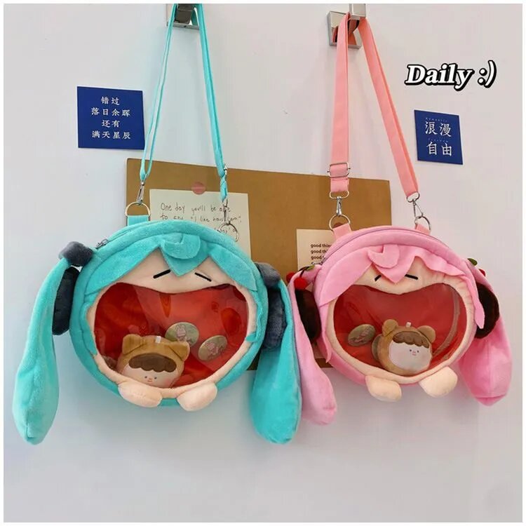 Рюкзак Hatsune Miku Kawaii cartoon backpack, хлопковый сатин, размер 40x35 см, для девочек, для детей от 3 лет — фото 1