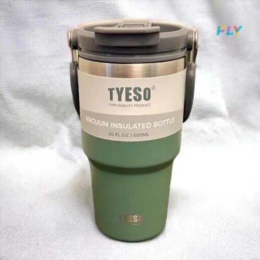Термокружка TYESO 0.6 л вакуумная с крышкой для кофе и чая зеленая 20 fl.oz | 600ml