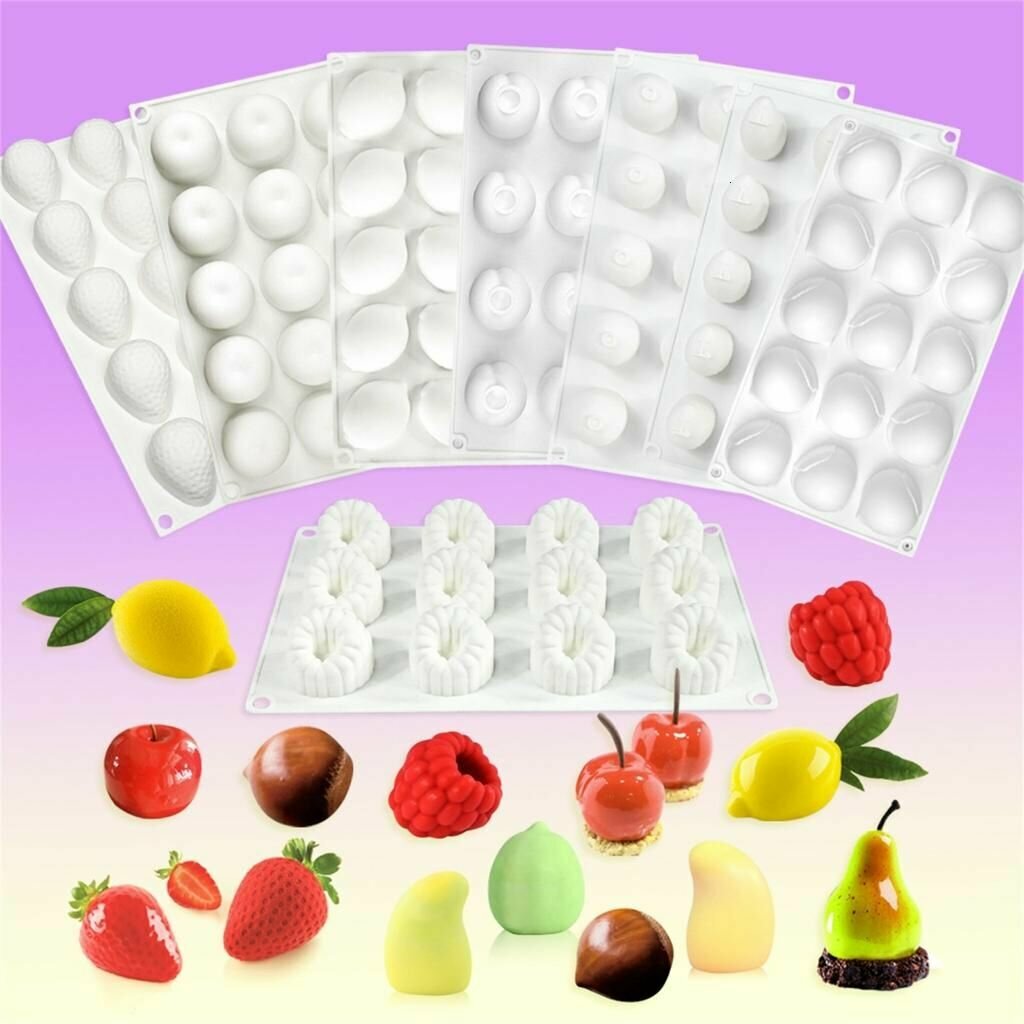 3D Силиконовые формы для фруктов, - 12 ягод малины