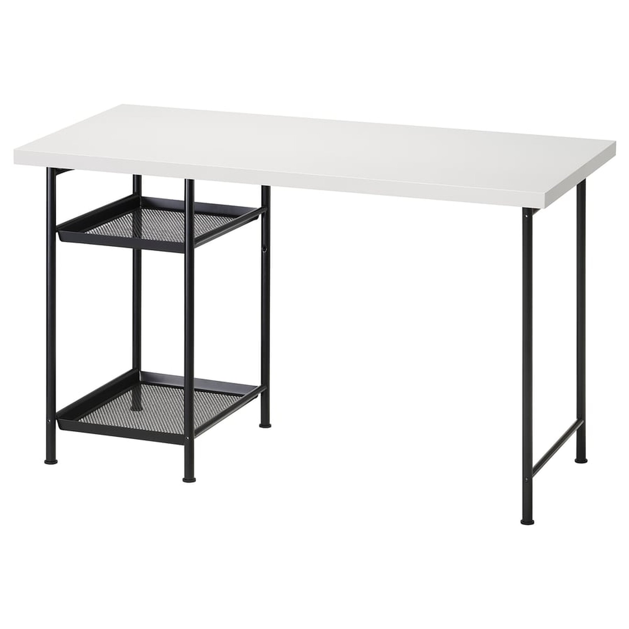 Письменный стол с 2 полками IKEA LAGKAPTEN / SPAND цвет белый/черный, 120x60см 995.636.37